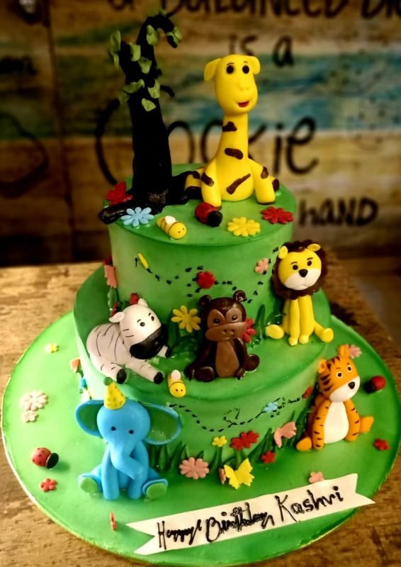 Two Tier Kids Special Jungle Theme Designer Cake - Avon Bakers