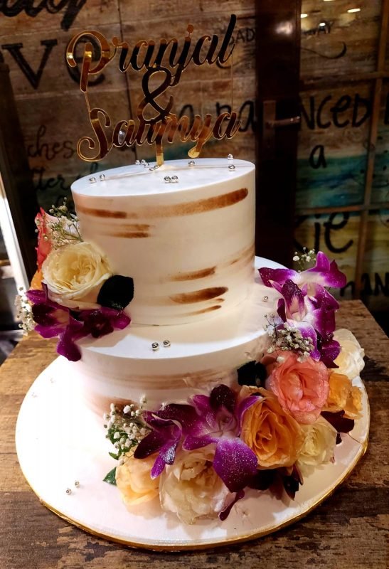 Two Tier Anniversary Special Floral Theme Cake - Avon Bakers