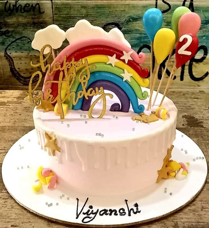 Kids Sepcial RAINBOW THEME Designer Cake - Avon Bakers