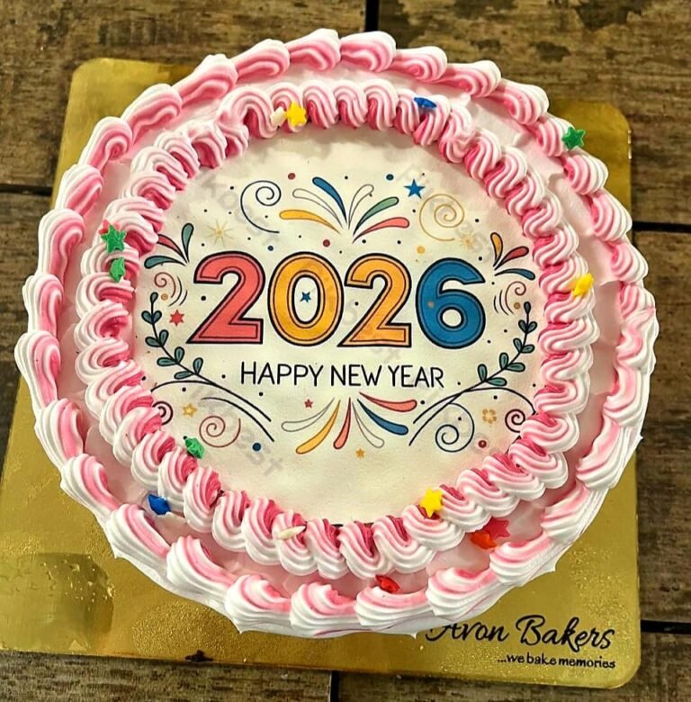 Adorable New Year Designer Cake - Avon Bakers